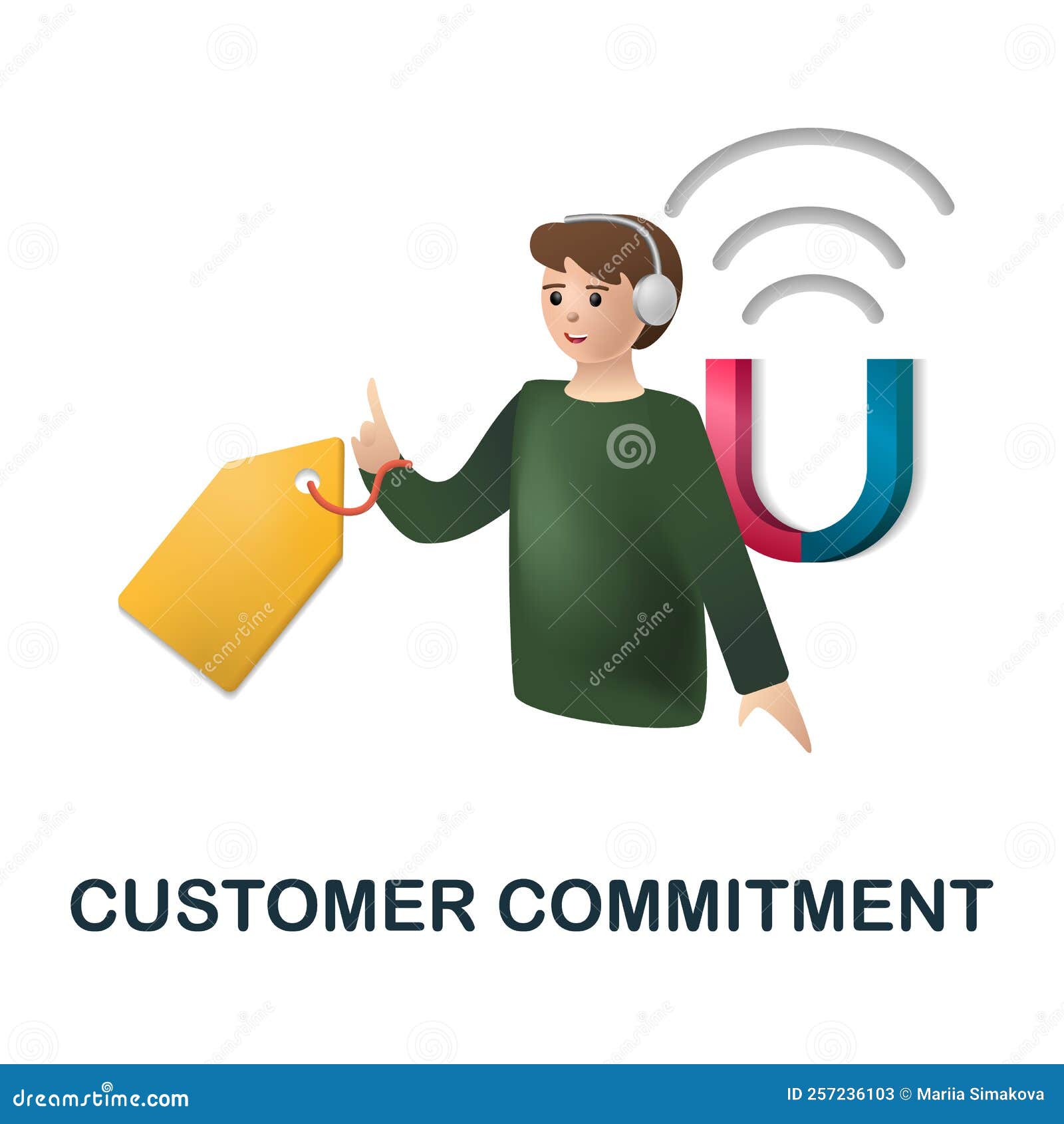 Customer Commitment Icon. 3d Illustration from Company Value Collection ...