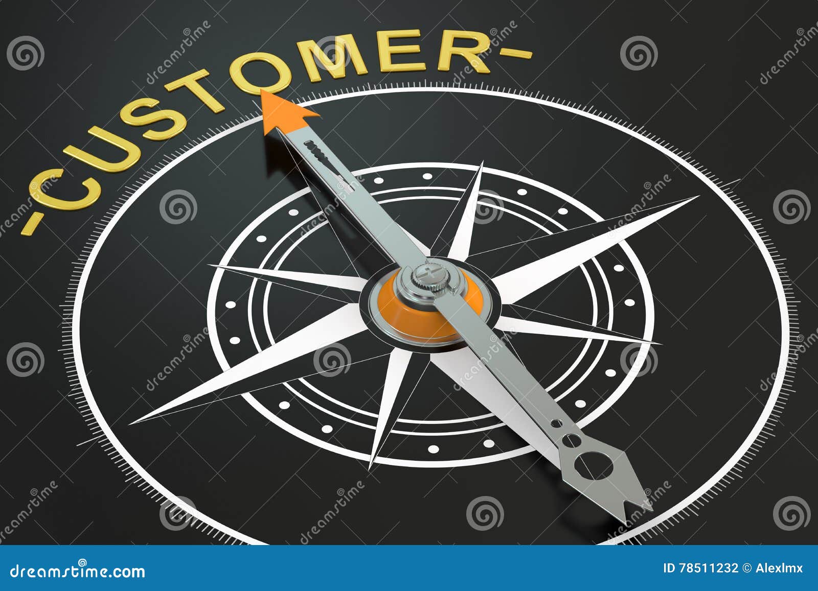 Customer Compass Concept, 3D Stock Illustration - Illustration of ...