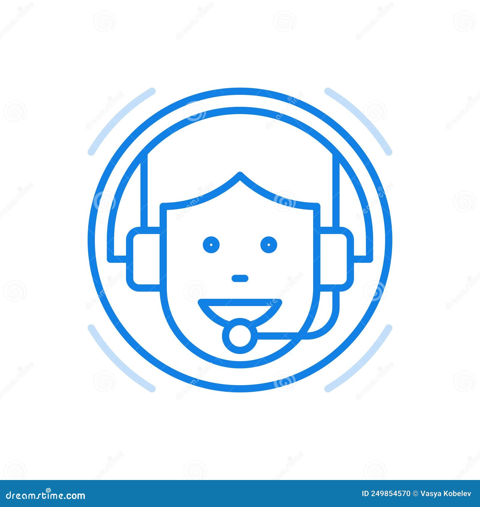 Customer Consultation Service Vector Line Icon. Online Support and ...