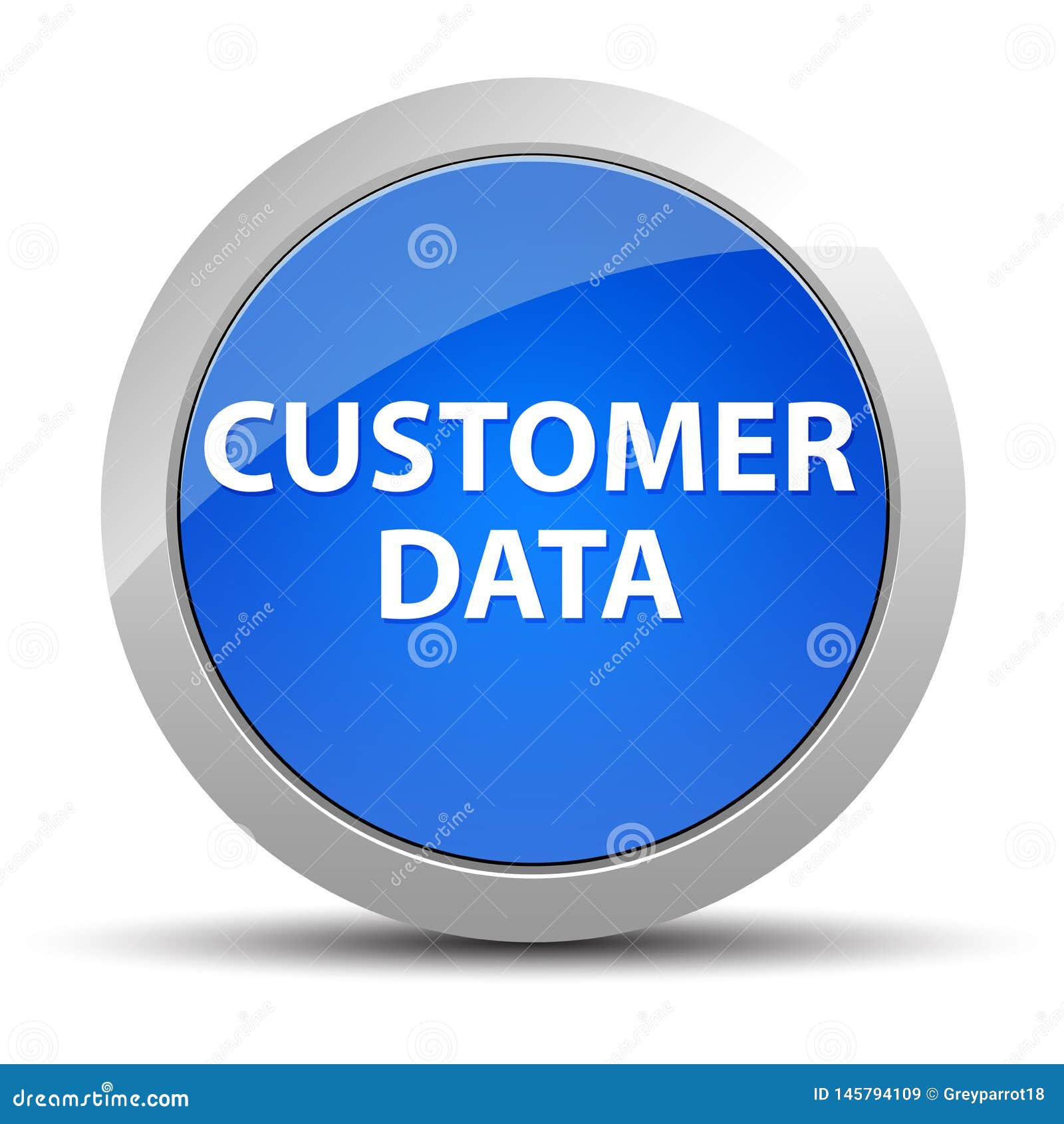 Customer Data Blue Round Button Stock Illustration - Illustration of ...