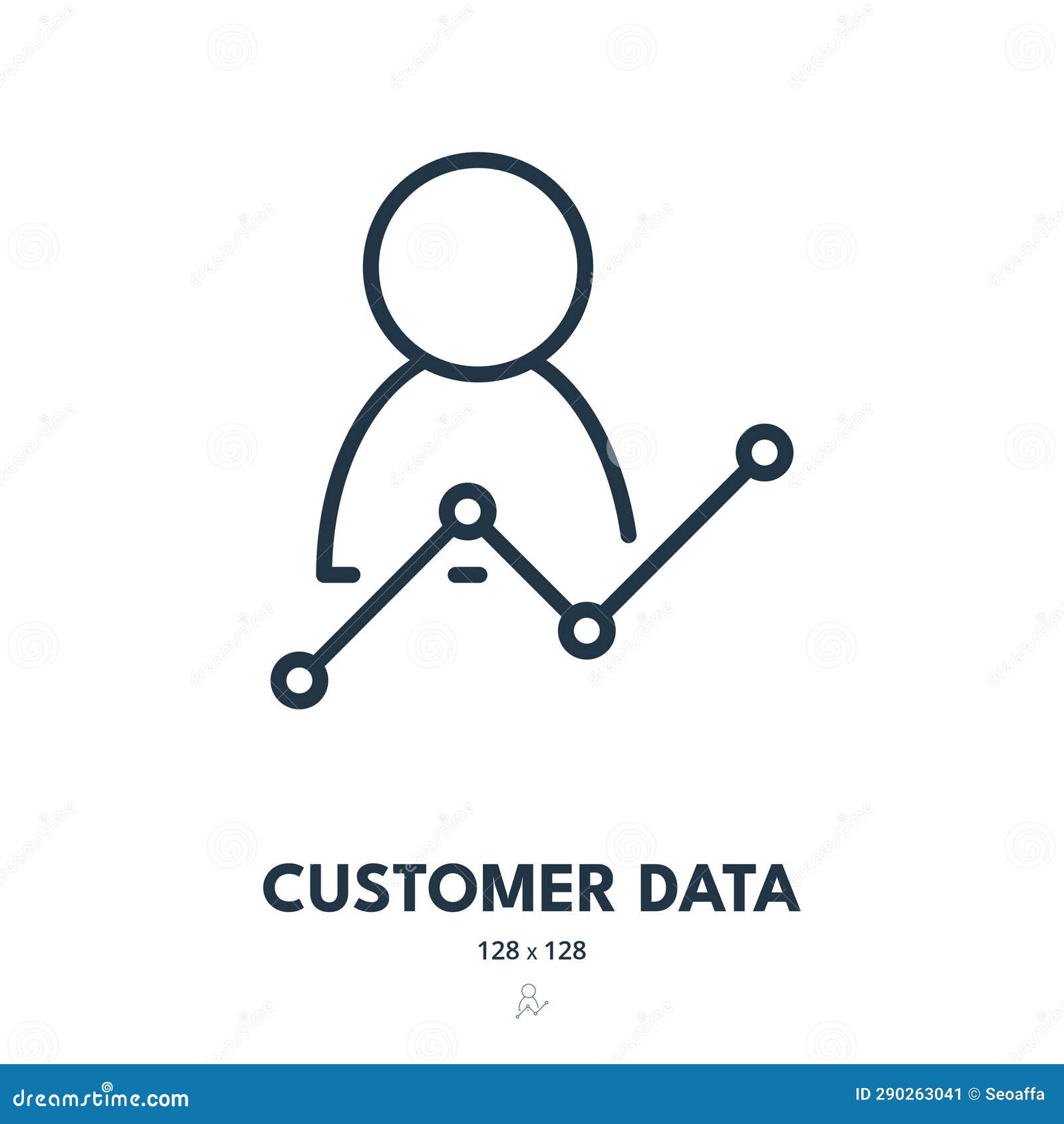 Customer Data Icon. Client, Consumer, Metrics. Editable Stroke. Vector ...