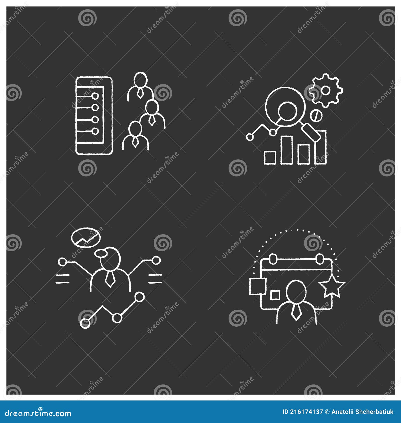 Customer Predictions Chalk Icon Vector Illustration | CartoonDealer.com ...