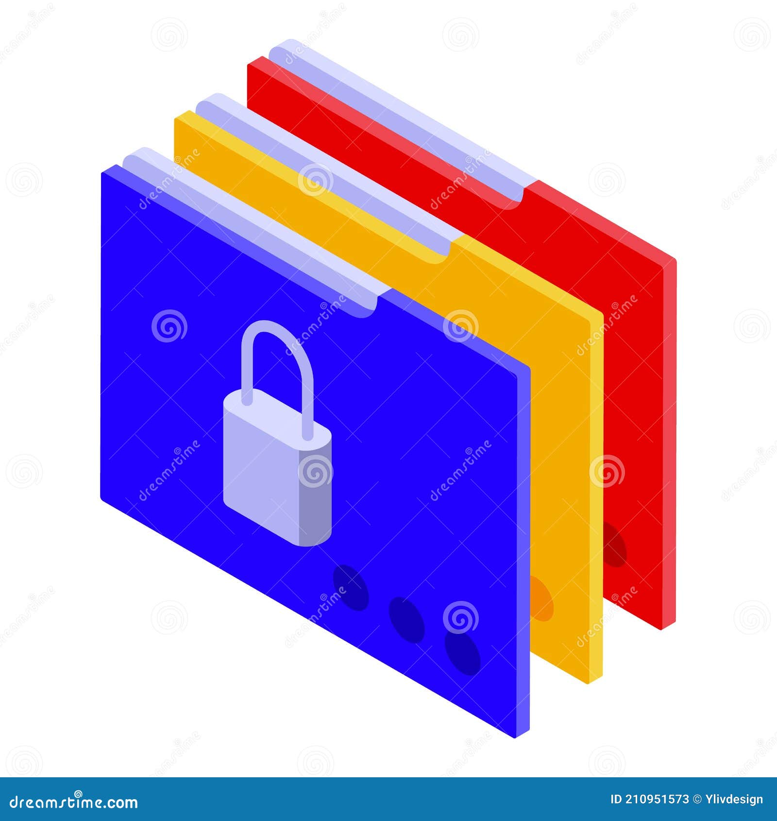 Customer Database Folders Icon, Isometric Style Stock Vector ...