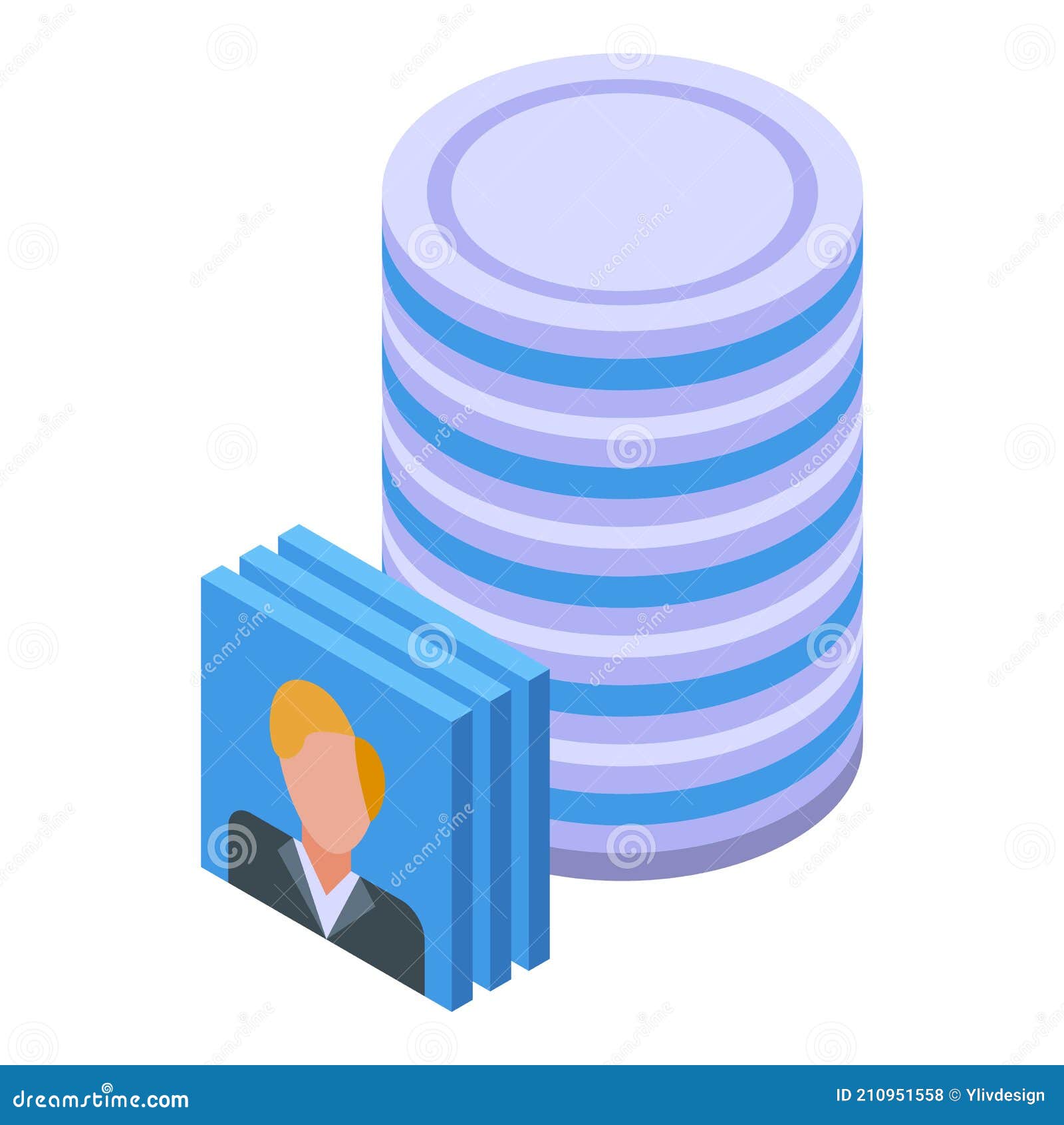 Customer Database Server Icon, Isometric Style Stock Vector ...