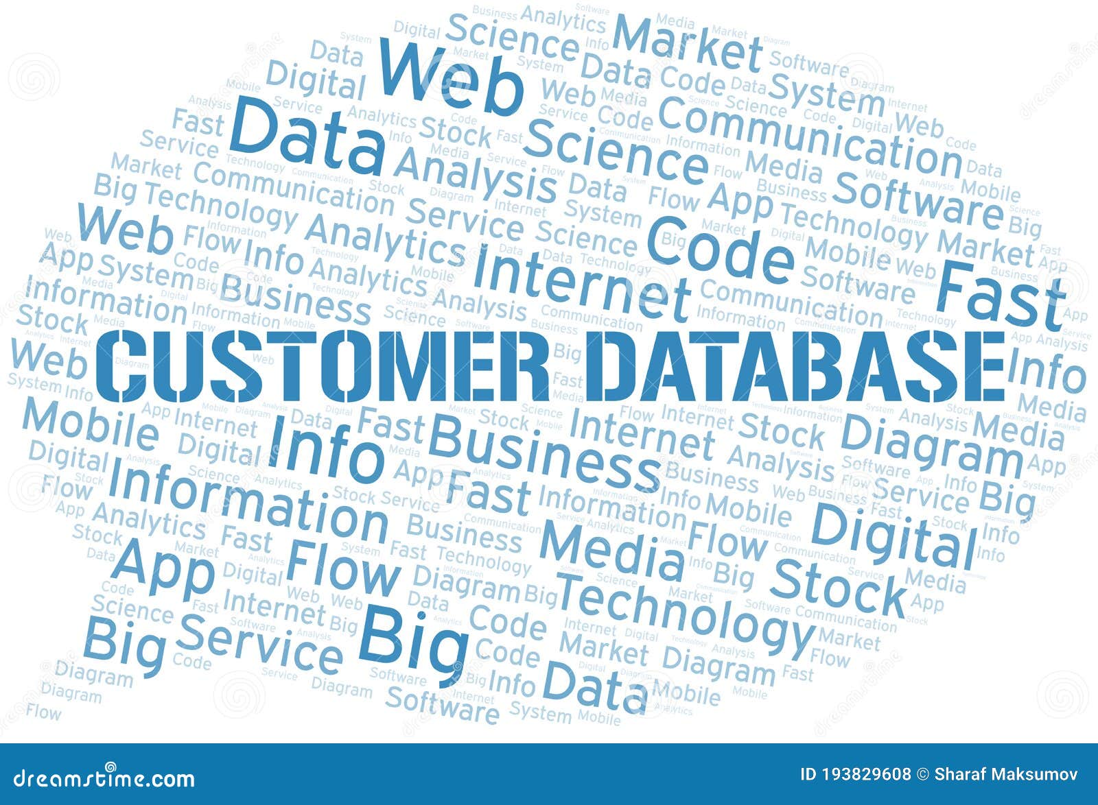 Customer Database Vector Word Cloud, Made with Text only. Stock Vector ...