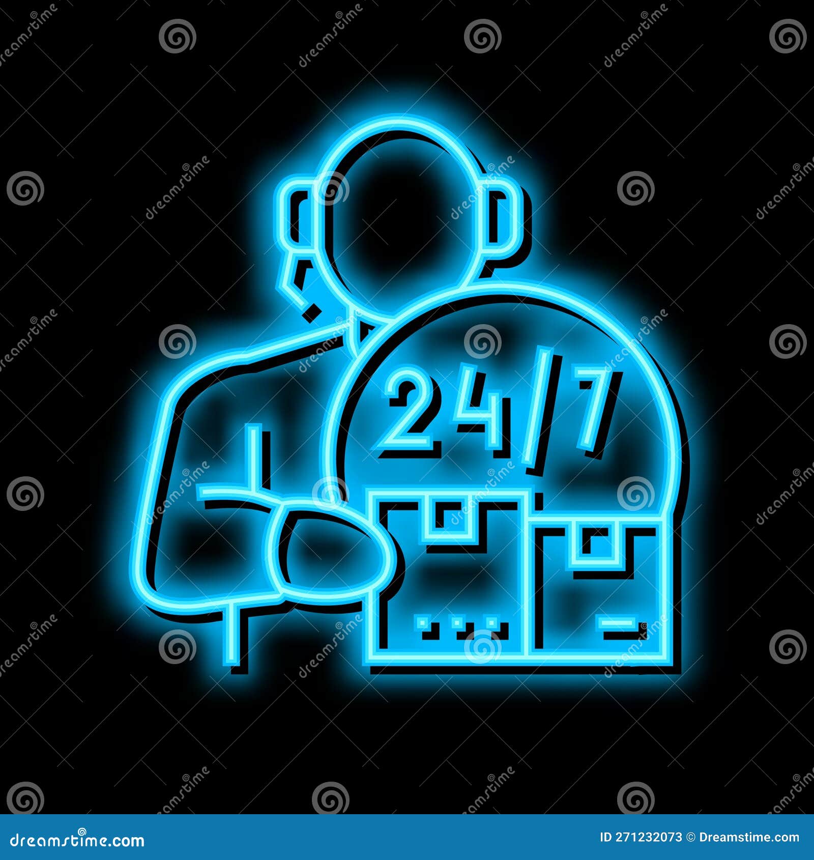 Customer Delivery Service Neon Glow Icon Illustration Stock Vector ...