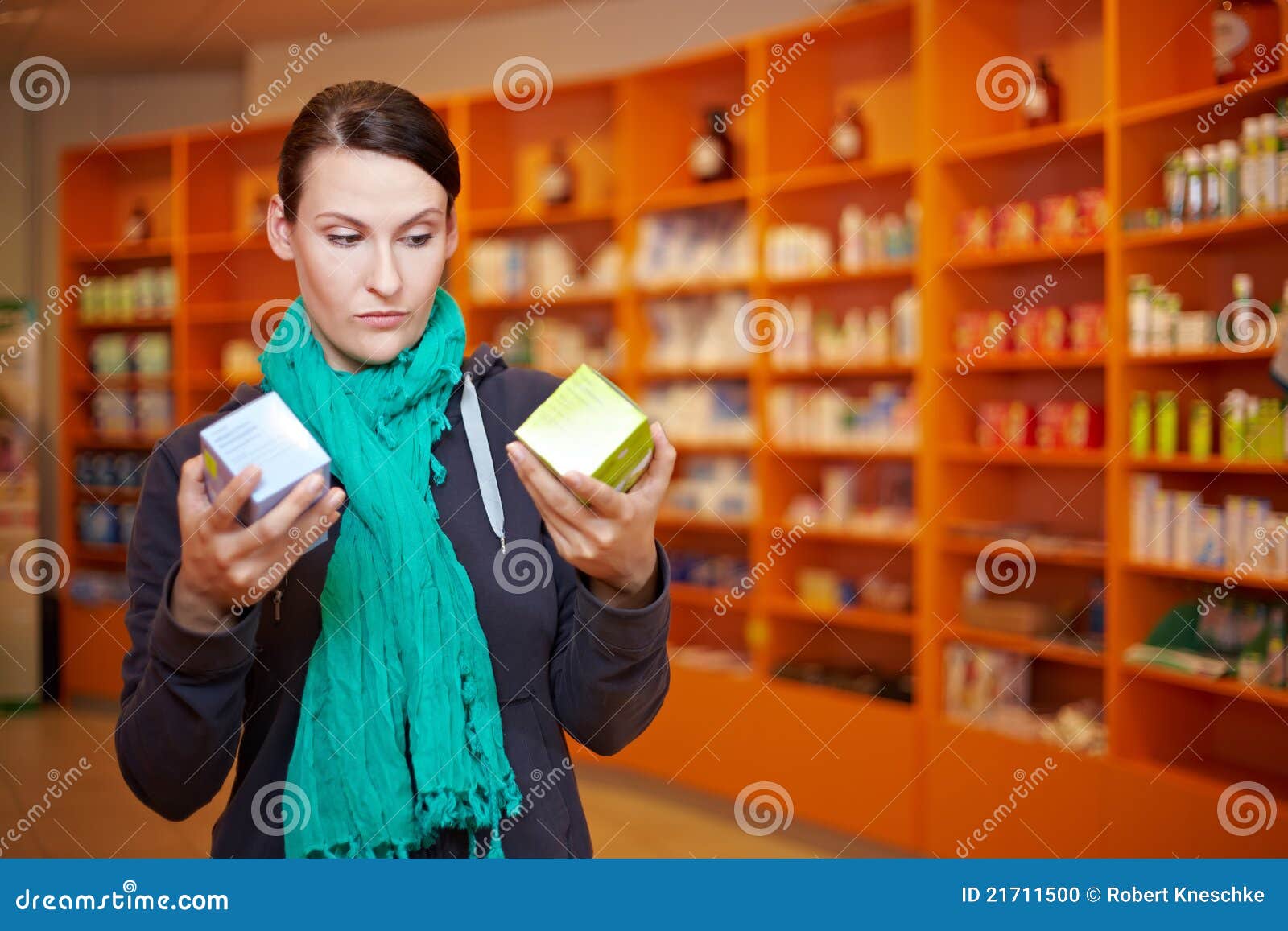 Customer Doing Price Comparison Stock Photo - Image of products ...