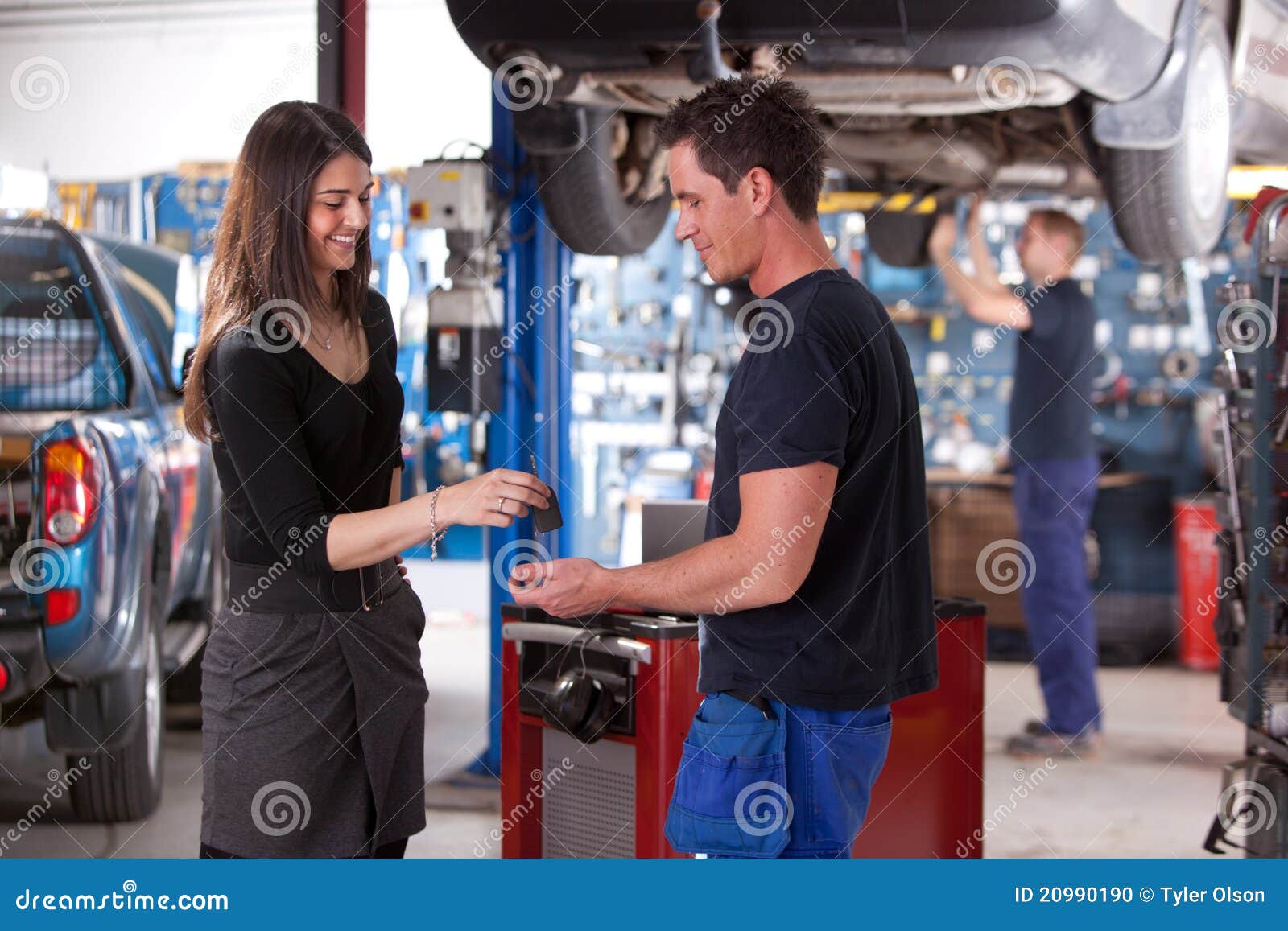Customer Dropping Off Car at Mechanic Stock Photo - Image of auto ...
