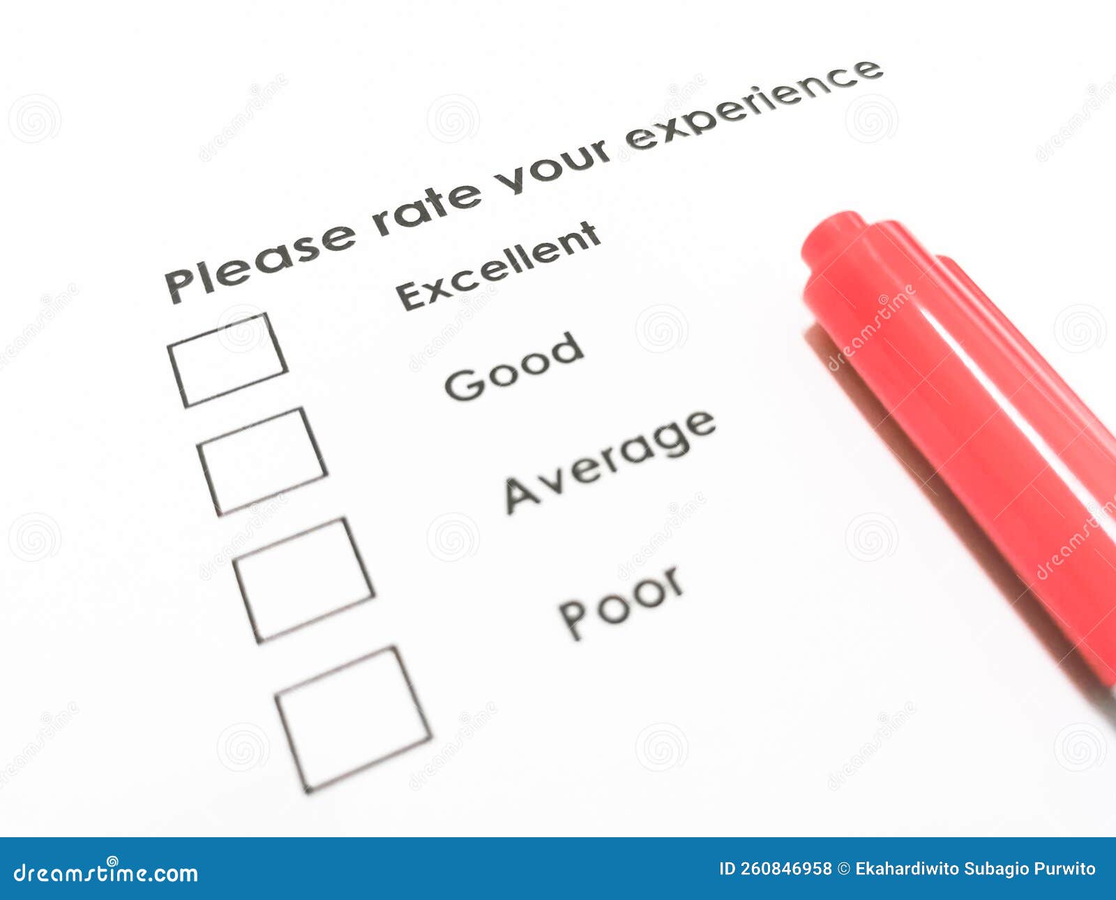 Customer Experience Concept with Check Box and a Pen. Stock Photo ...