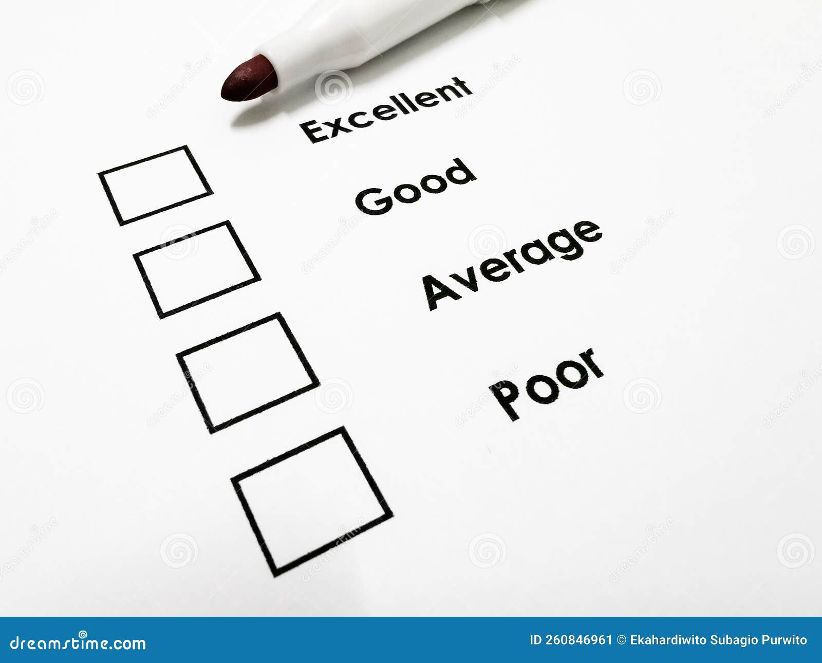 Customer Experience Concept with Check Box and a Pen. Stock Image ...