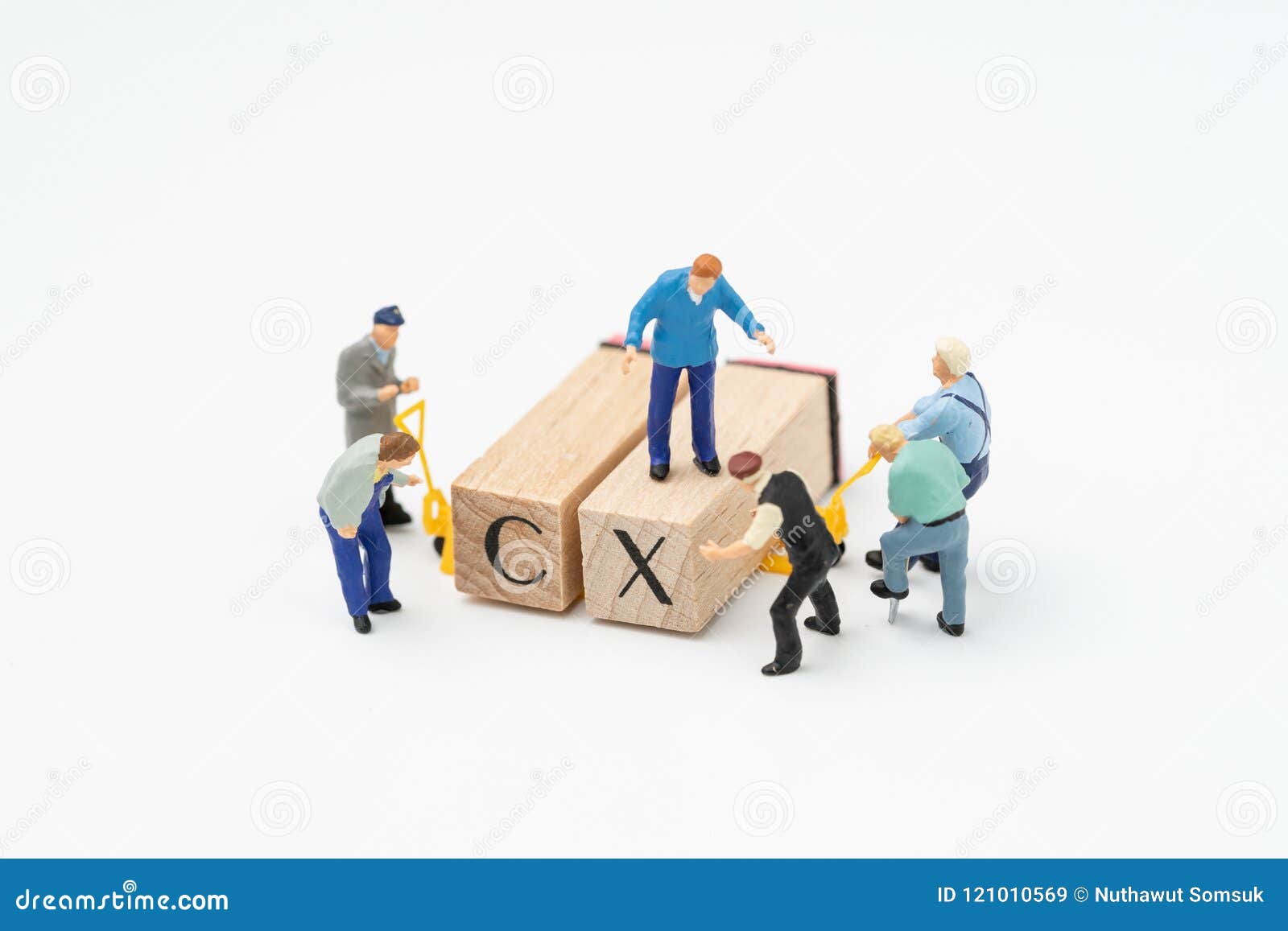 Customer Experience Concept, Miniature Workers or Creative Team Stock ...