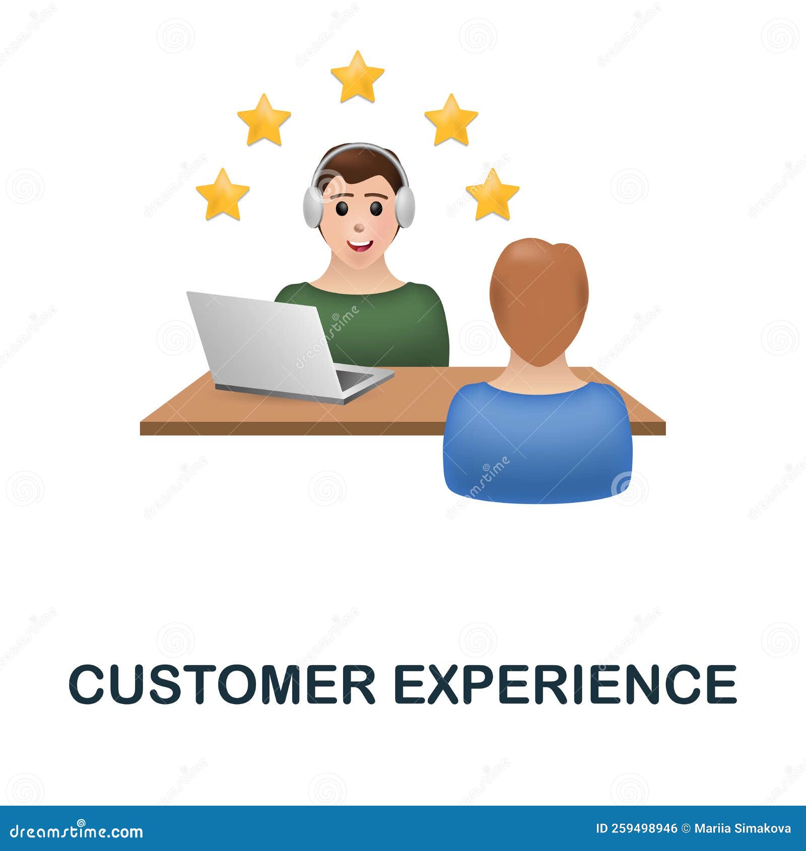 Customer Experience Icon. 3d Illustration from Feedback Collection ...