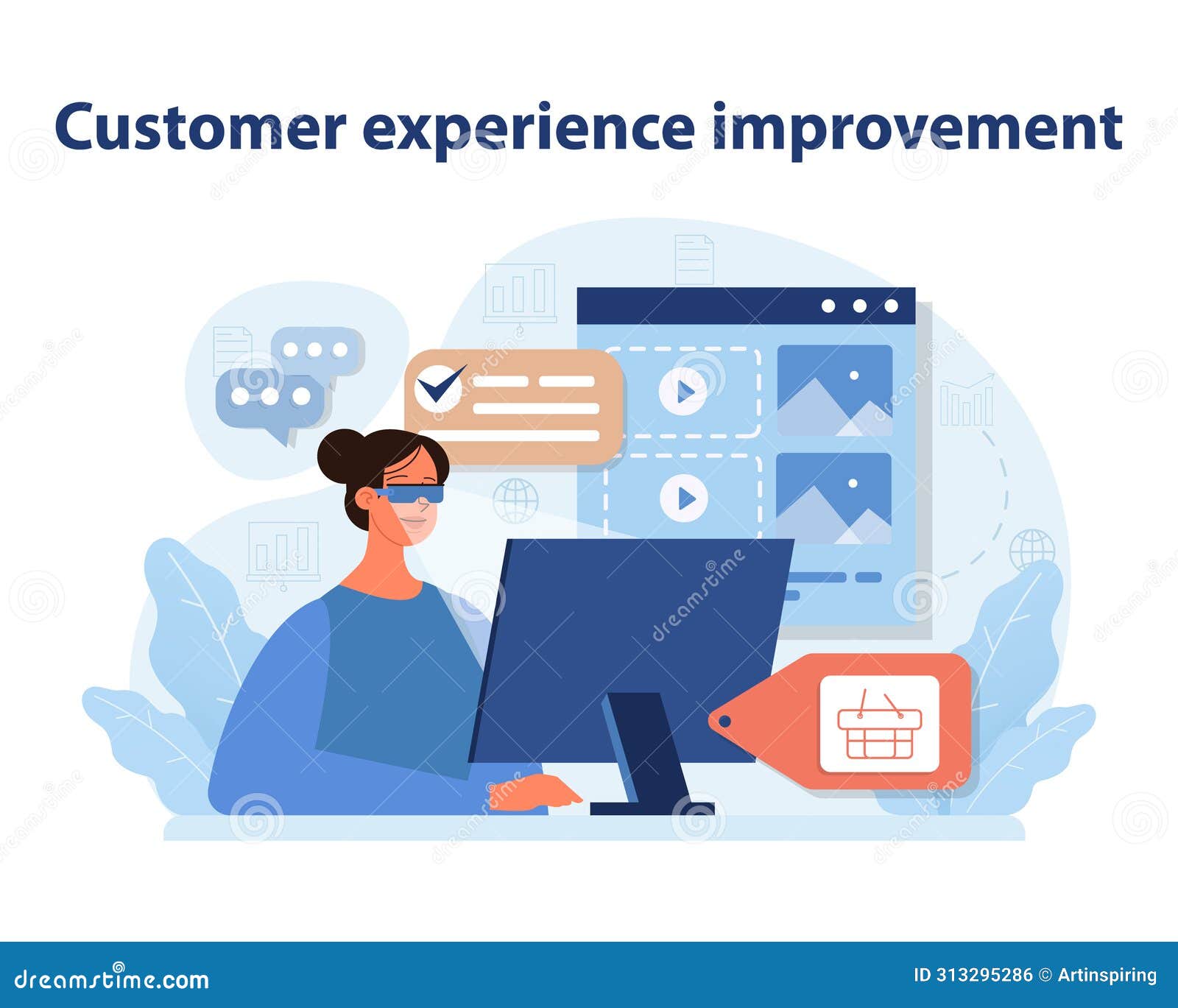 Customer Experience Improvement. a Detailed Stock Vector - Illustration ...