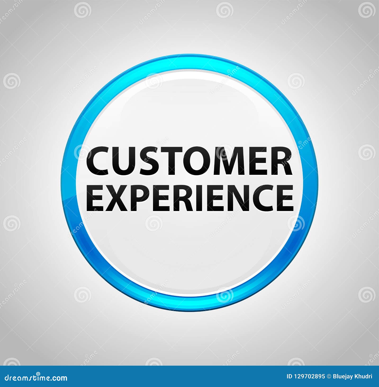 Customer Experience Round Blue Push Button Stock Illustration ...