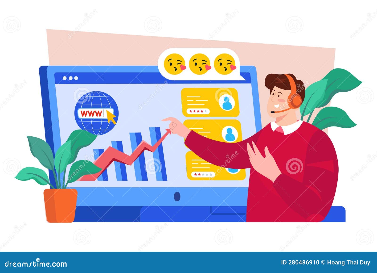 Monitoring Dispatcher Plane Computer Cartoon Drawing Stock Photo ...