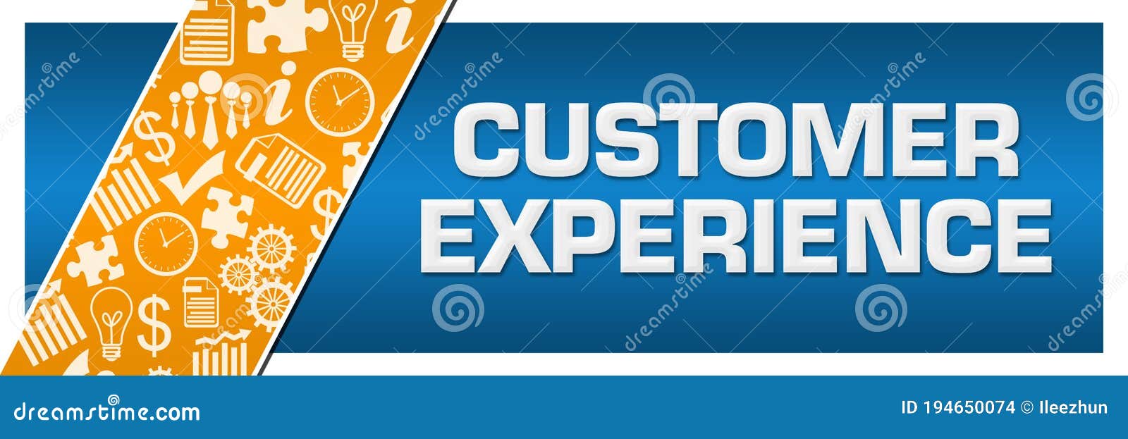 Customer Experience Orange Business Element Blue Left Side Stock ...