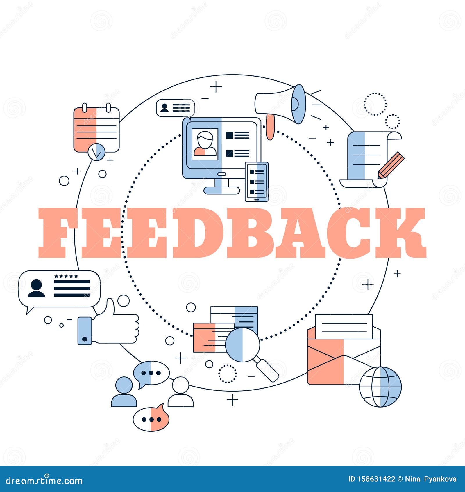 Customer feedback concept stock vector. Illustration of rating - 158631422