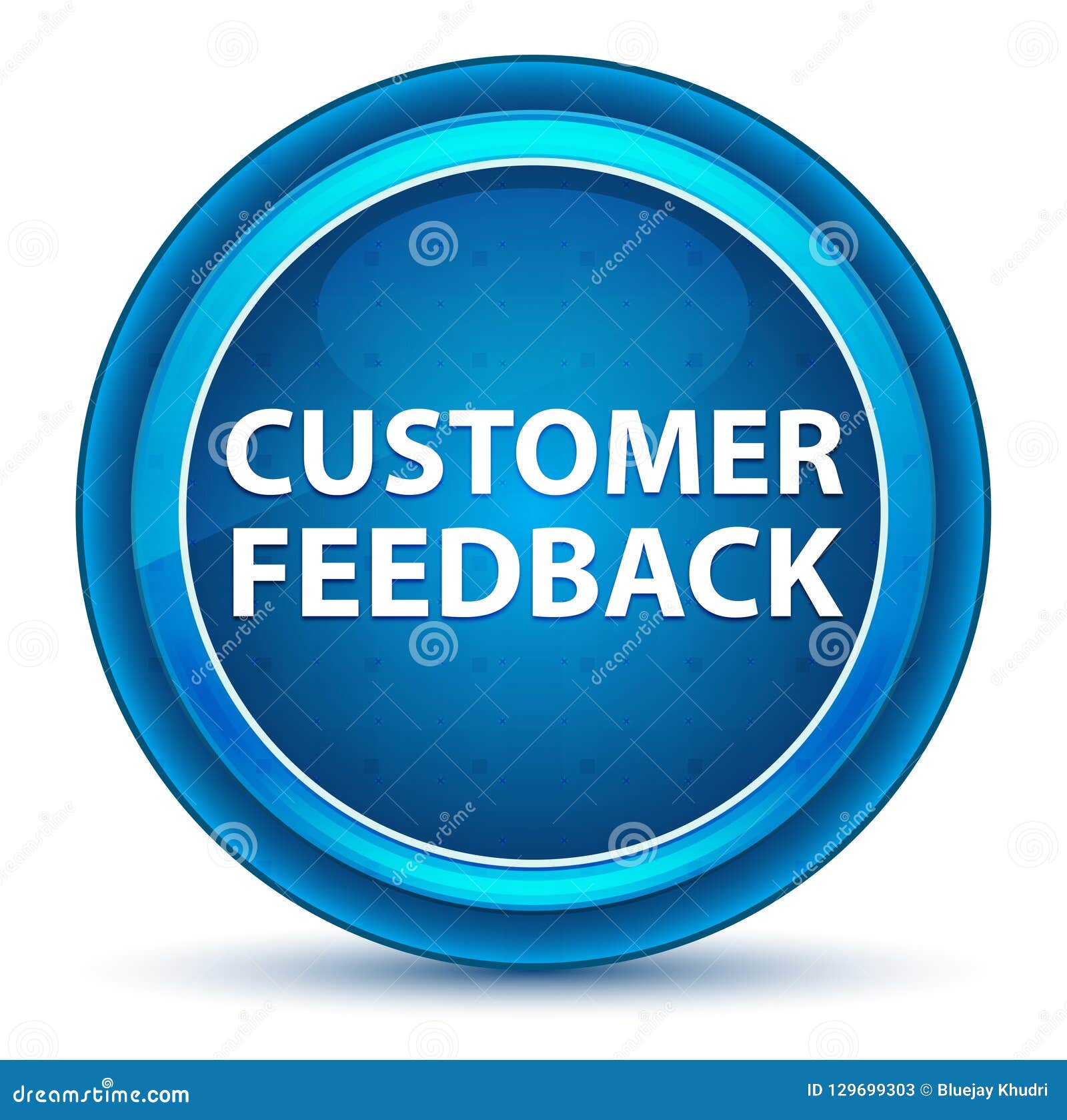 Customer Feedback Eyeball Blue Round Button Stock Illustration ...