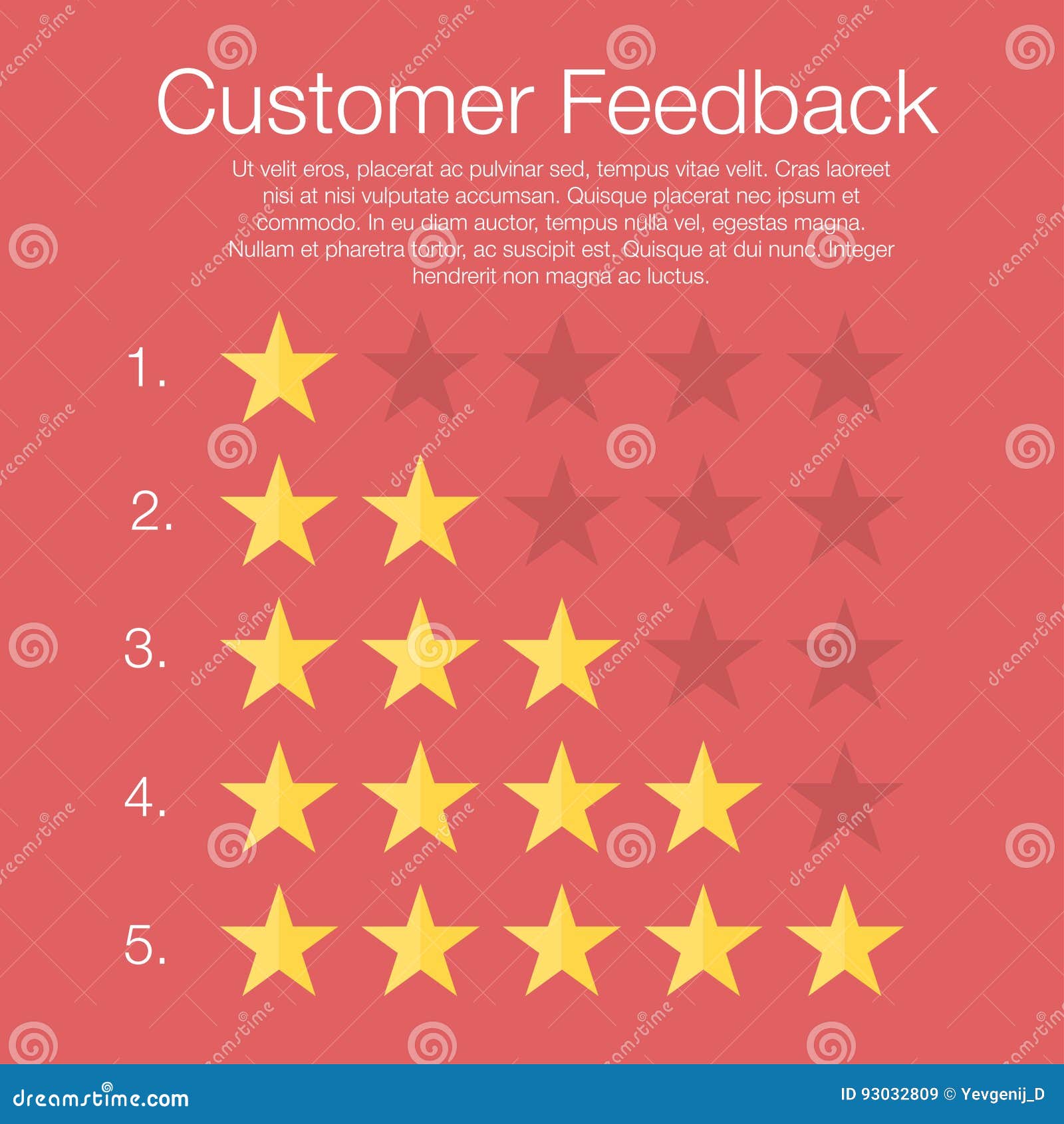 Customer Feedback. Five Rating Levels with Stars Stock Vector ...