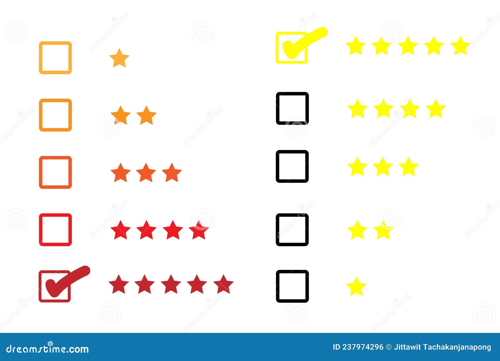 Customer Feedback Five Star Template Stock Illustration - Illustration ...