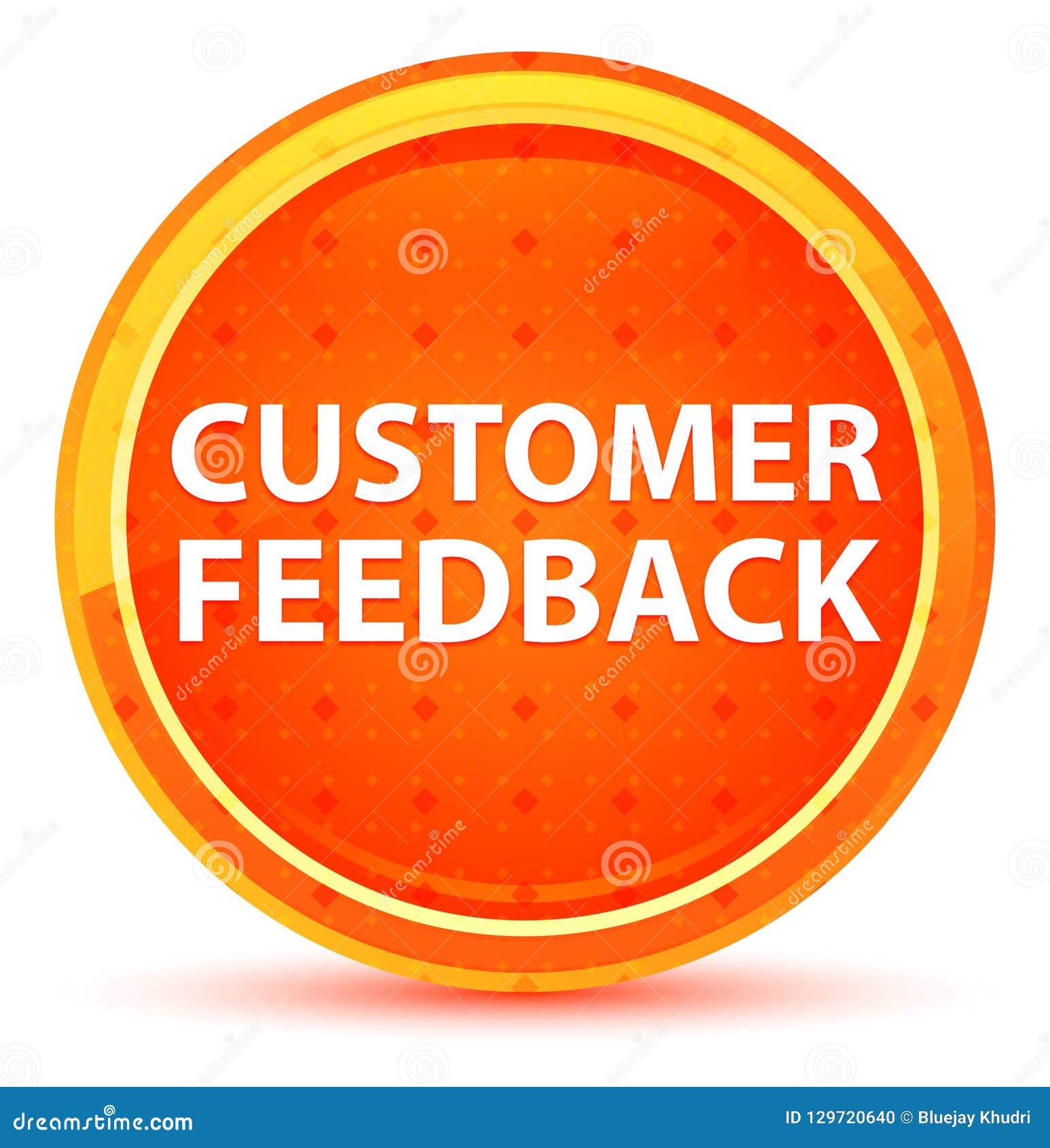 Customer Feedback Natural Orange Round Button Stock Illustration ...