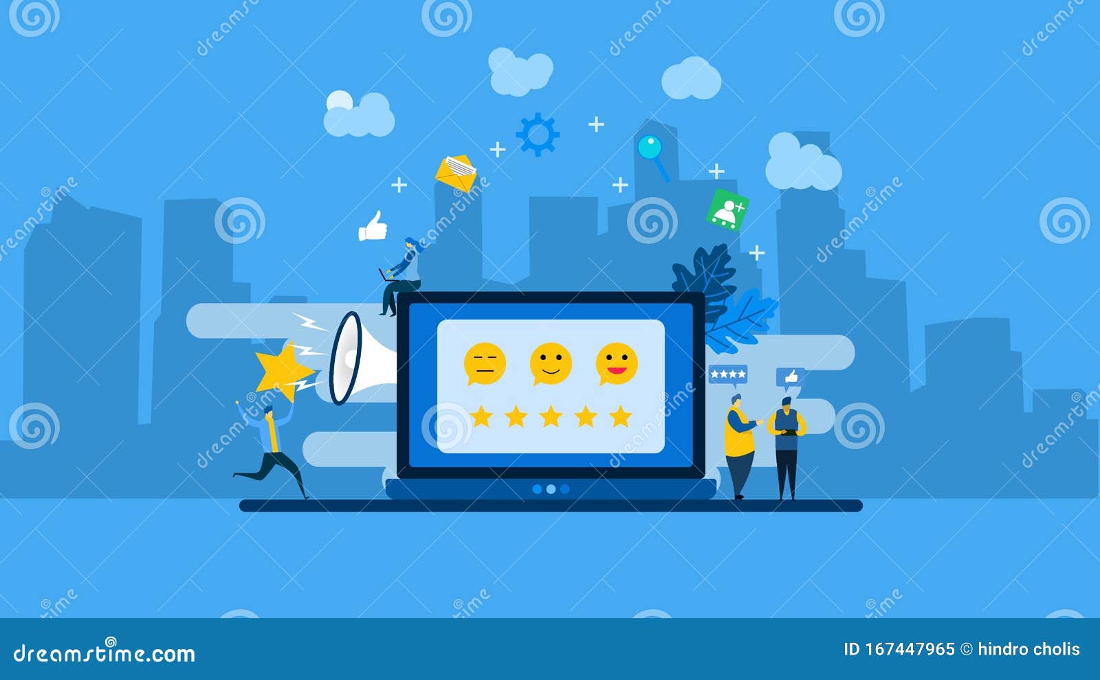 Customer Feedback Tiny People Character Concept Stock Vector ...