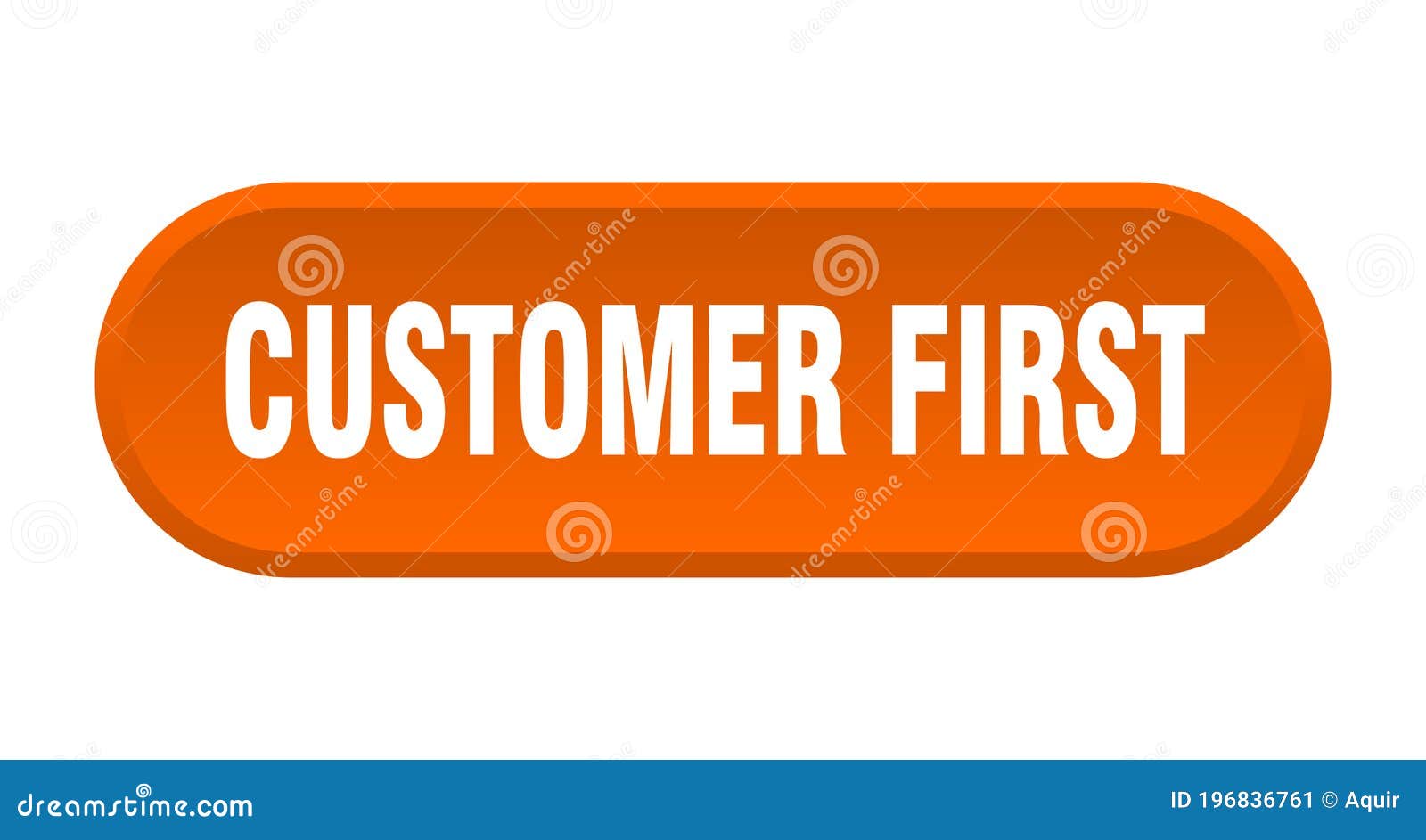 Customer First Button. Rounded Sign on White Background Stock Vector ...