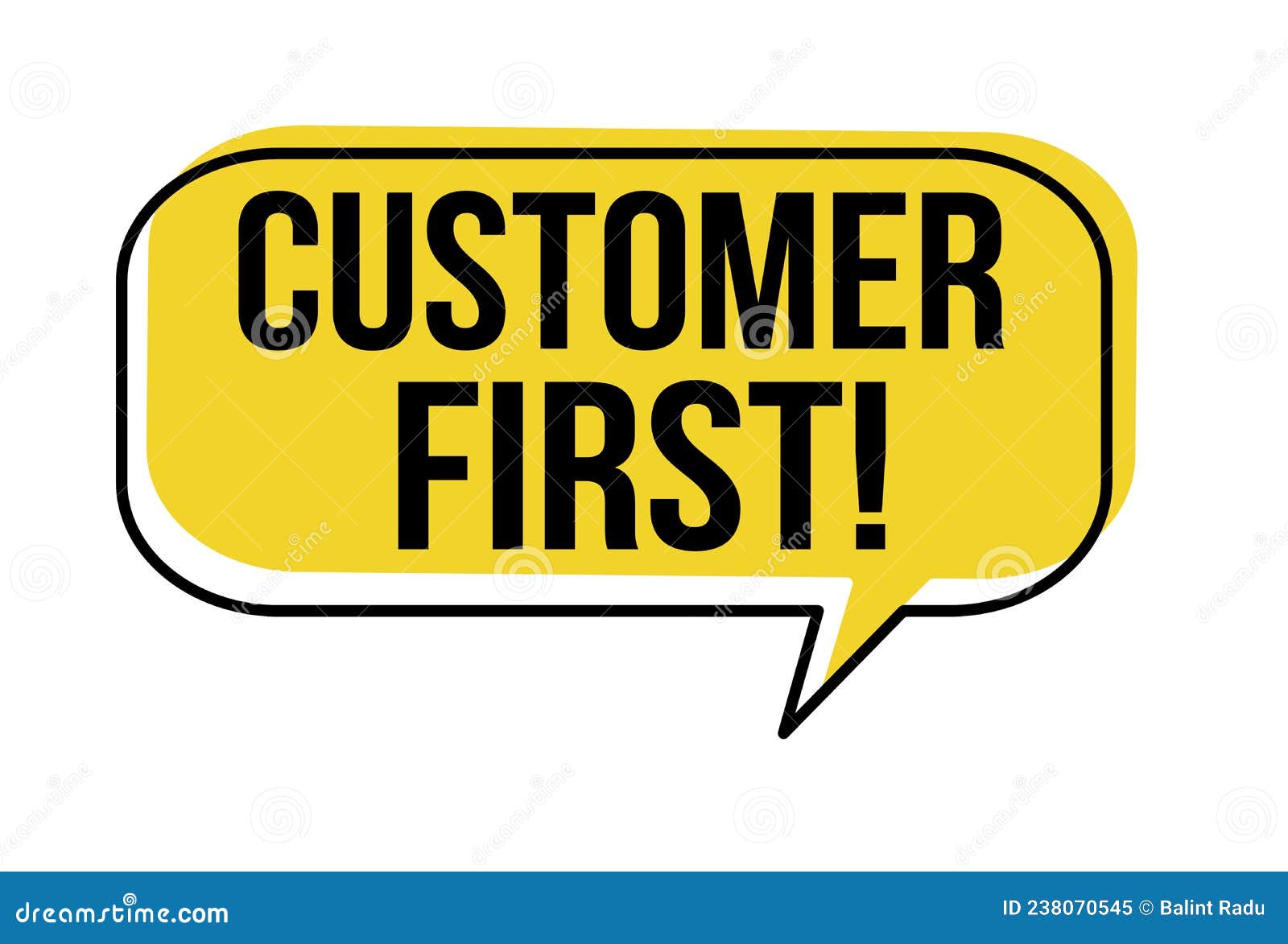 Customer First Speech Bubble Stock Vector - Illustration of promo ...