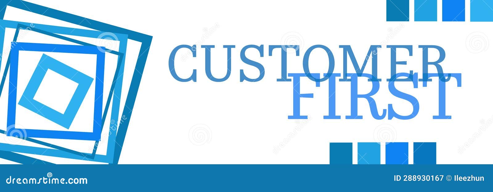 Customer First Blue Borders Left Stock Illustration - Illustration of ...