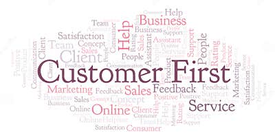 Customer First word cloud. stock illustration. Illustration of ...