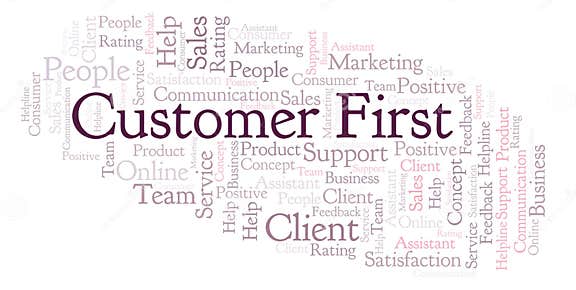 Customer First word cloud. stock illustration. Illustration of people ...