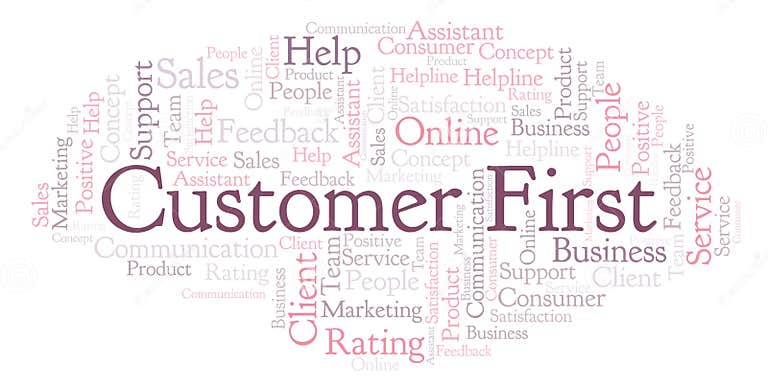 Customer First word cloud. stock illustration. Illustration of people ...