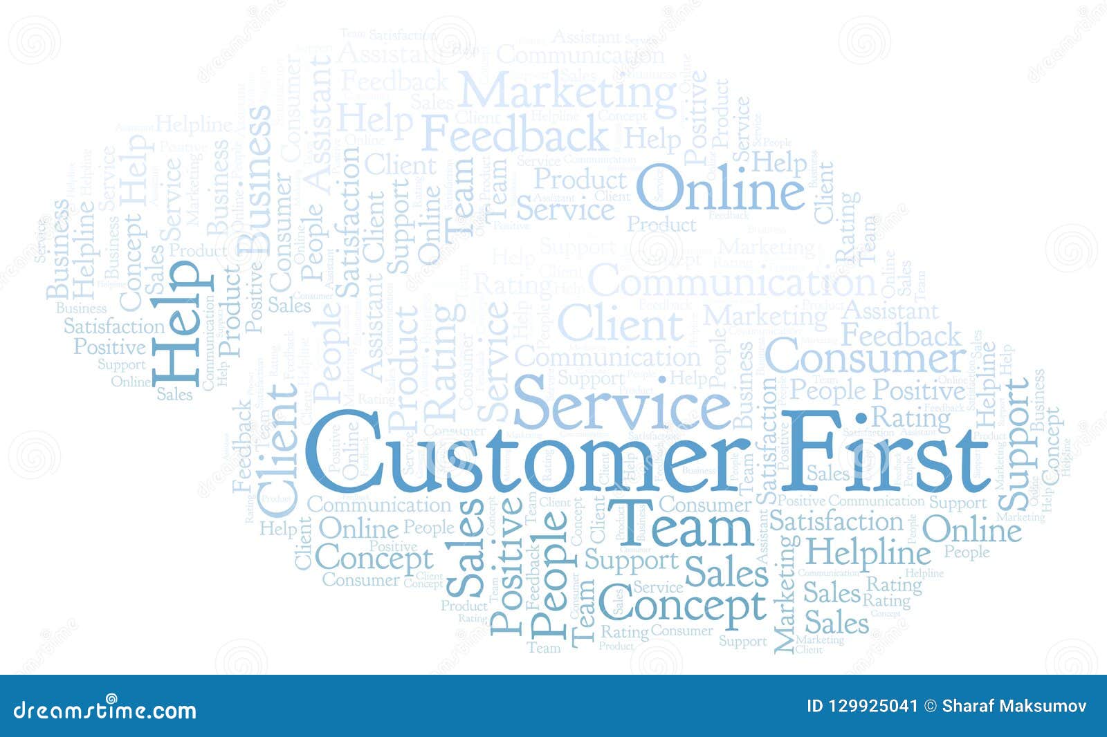Customer First word cloud. stock illustration. Illustration of business ...