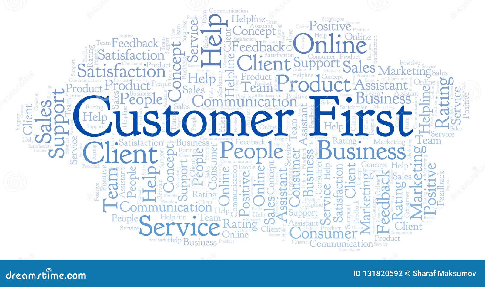 Customer First word cloud stock illustration. Illustration of card ...
