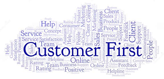 Customer First word cloud. stock illustration. Illustration of card ...