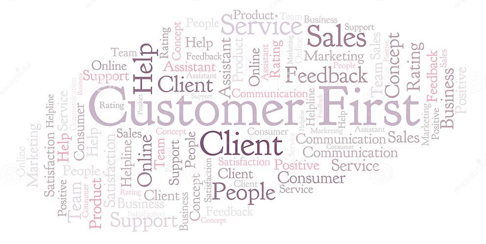 Customer First word cloud. stock illustration. Illustration of ...