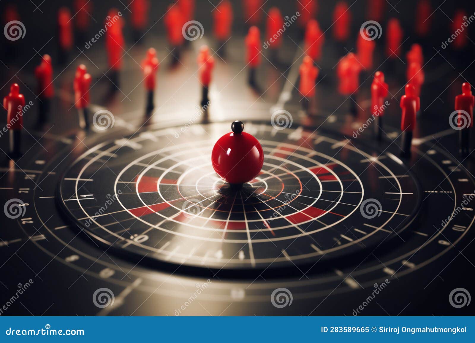 Customer Focus and Target Group Connection: Red Dartboard and Black ...