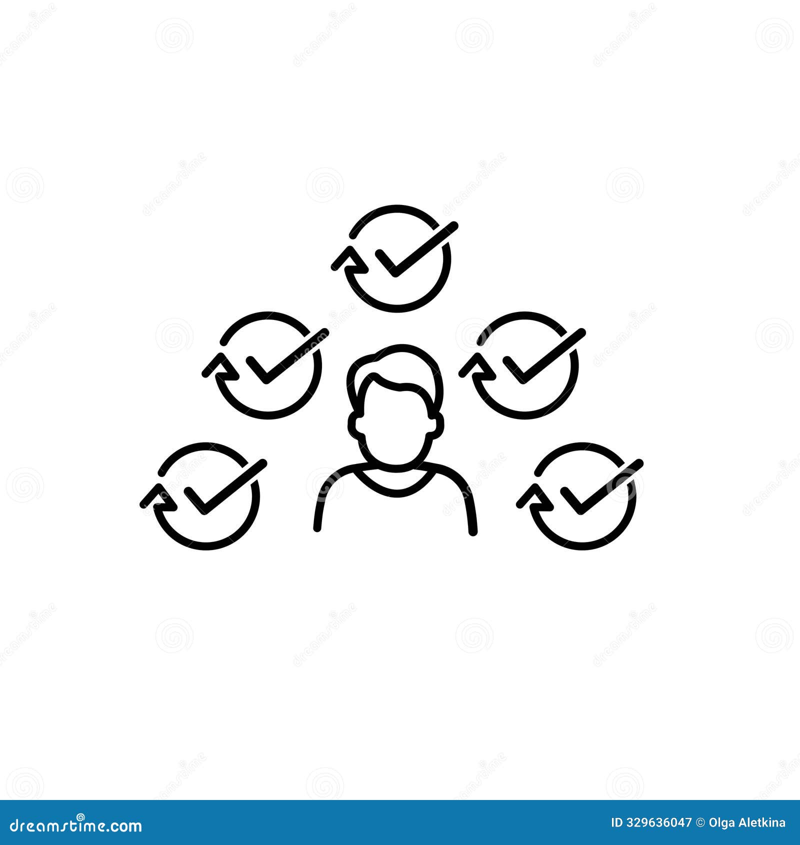 Customer Focus. User Satisfaction. Vector Linear Icon Isolated on White ...