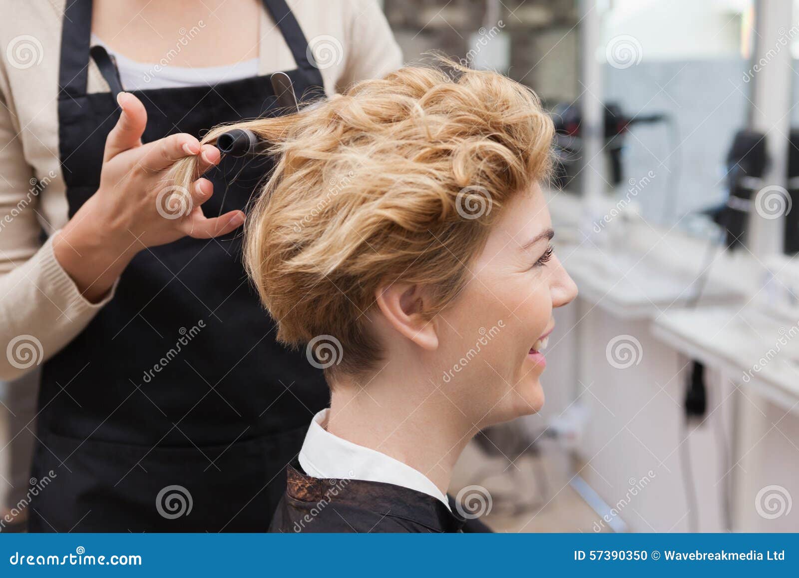 Customer Getting Her Hair Styled Stock Photo - Image of confident ...