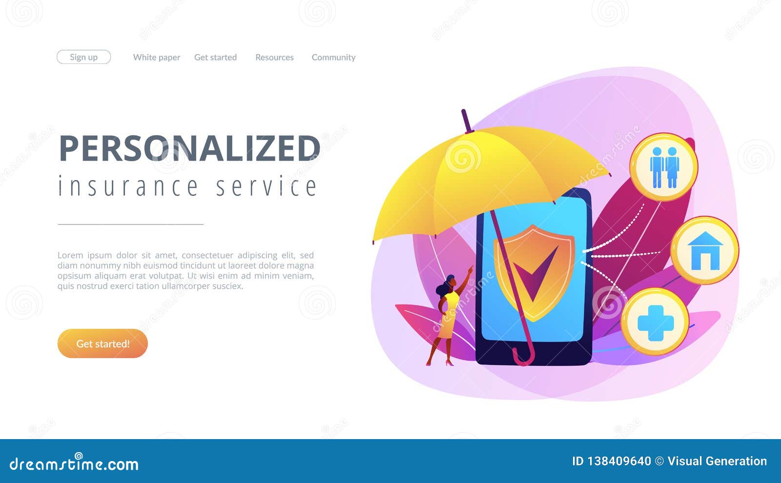 On-demand Insurance Concept Landing Page. Stock Vector - Illustration ...