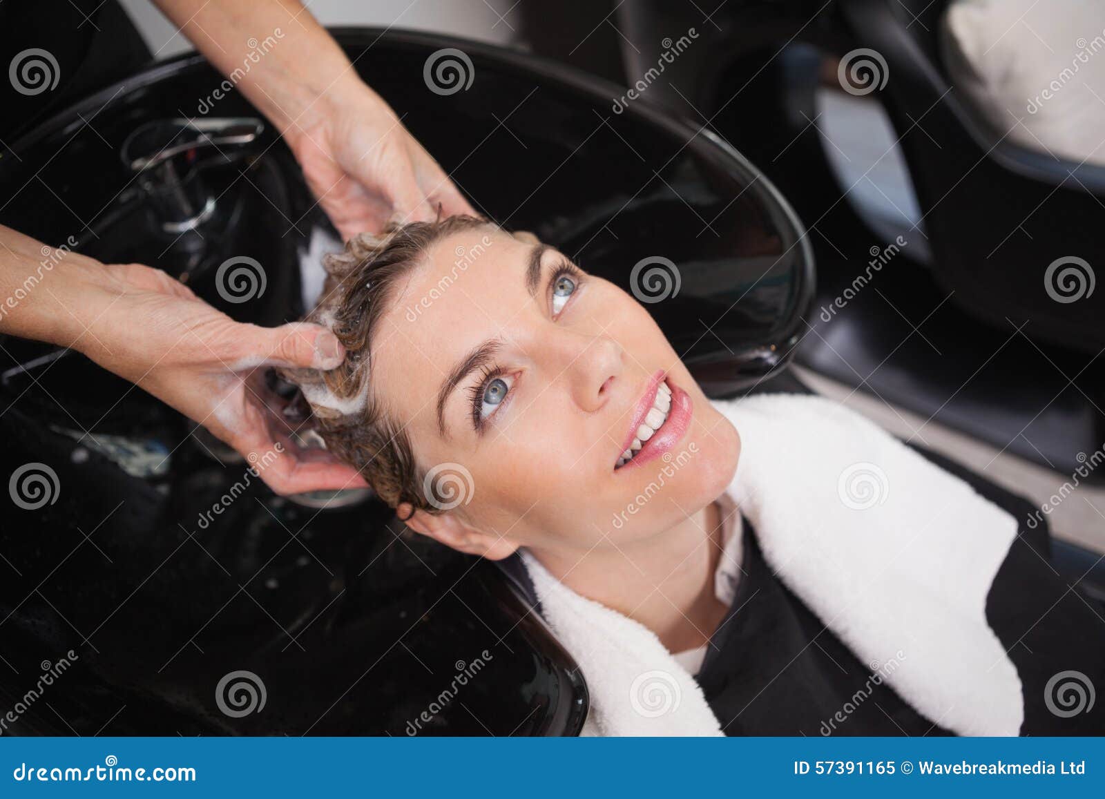 Customer Getting Their Hair Washed Stock Image - Image of head, focus ...