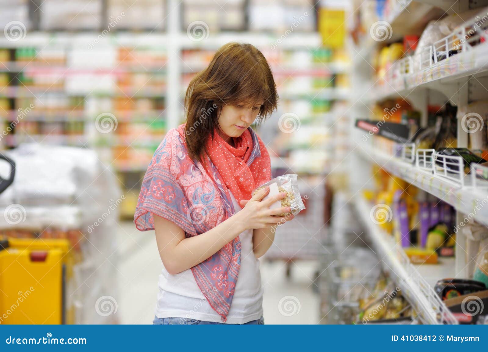 Customer at Groceries Store Stock Photo - Image of caucasian, natural ...