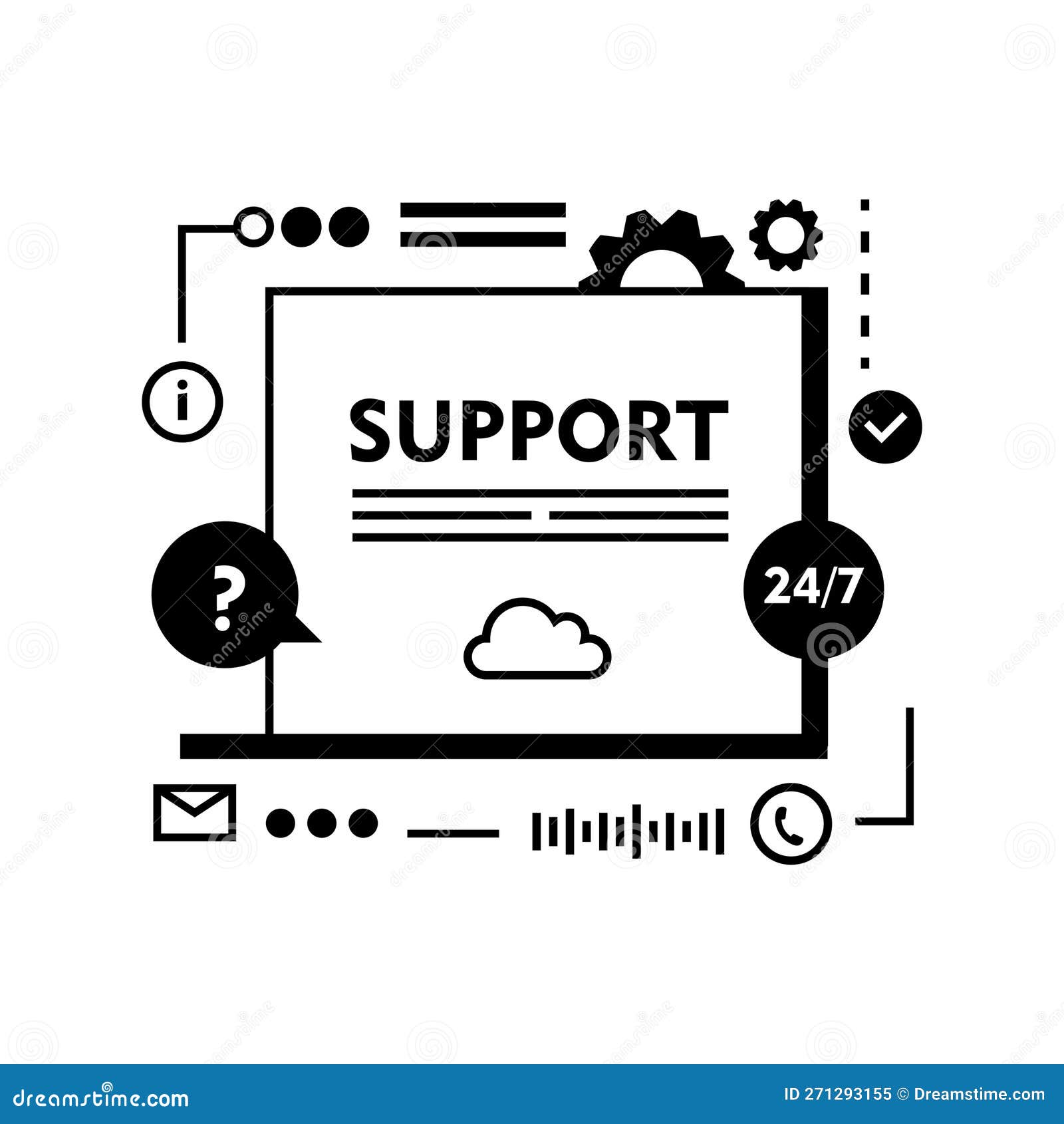 Customer Help Filled Icon Design. Technical Support Icon. Computer ...