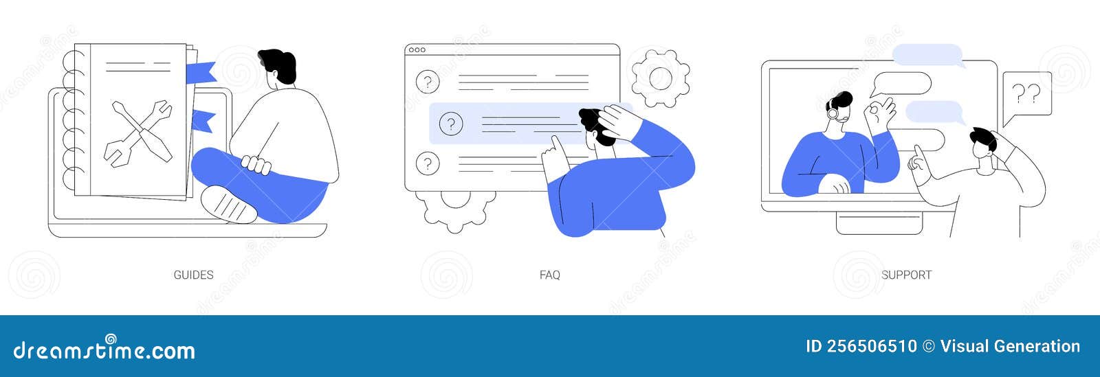 Customer Help Service Abstract Concept Vector Illustrations. Stock ...