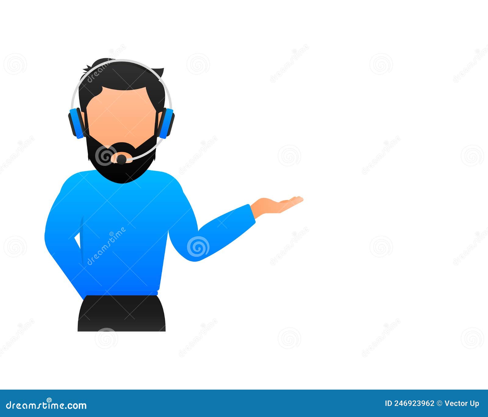 Customer Help. Tech Support. Cartoon Vector Illustration. Feedback ...