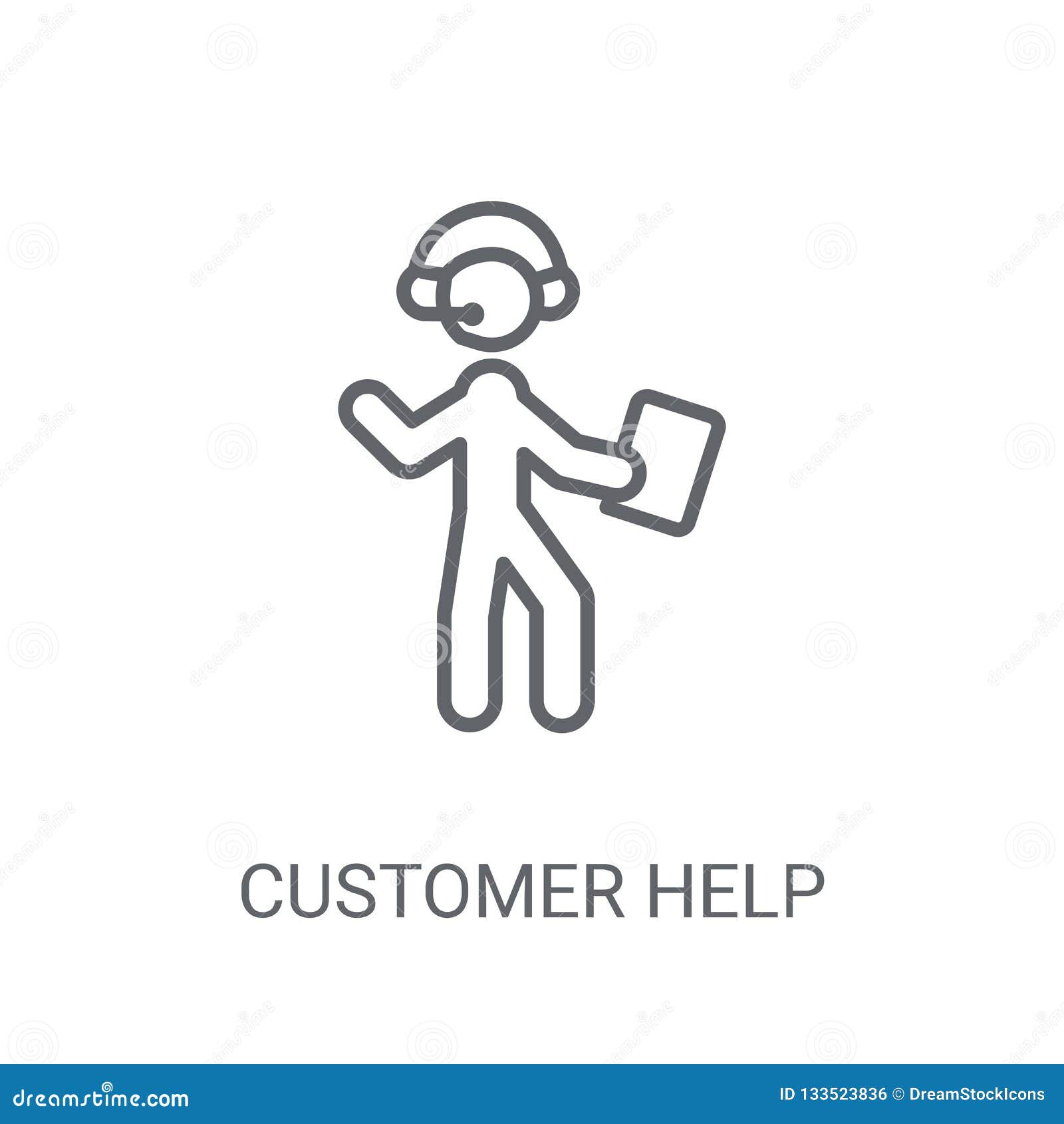 Customer Help Worker Icon. Trendy Customer Help Worker Logo Conc Stock ...