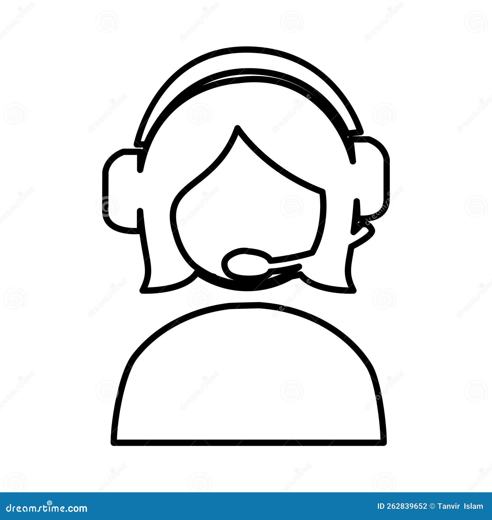 Customer Helpline Icon in Line Style Stock Vector - Illustration of ...