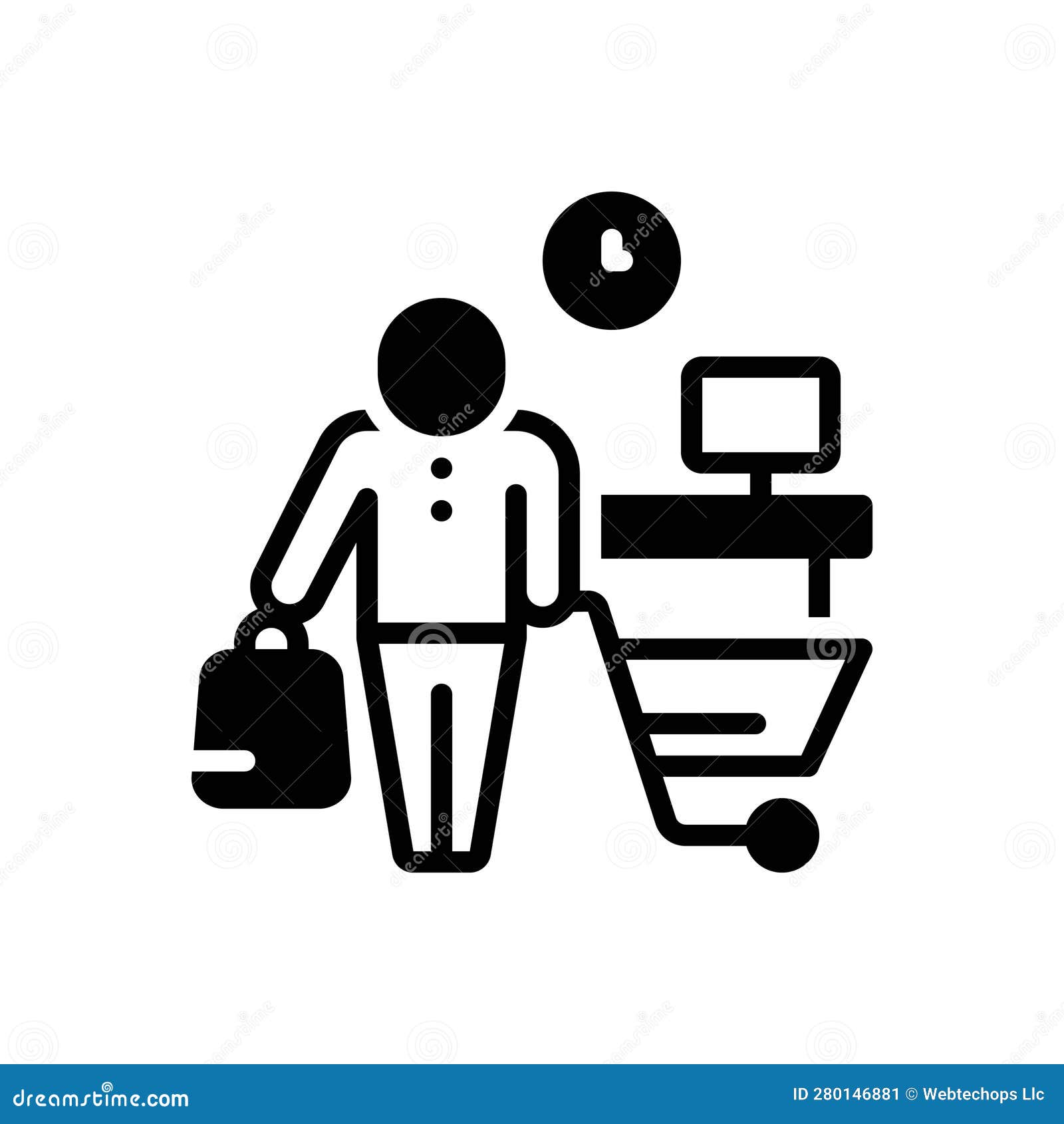 Black Solid Icon for Customer, Billing Counter and Clientele Stock ...