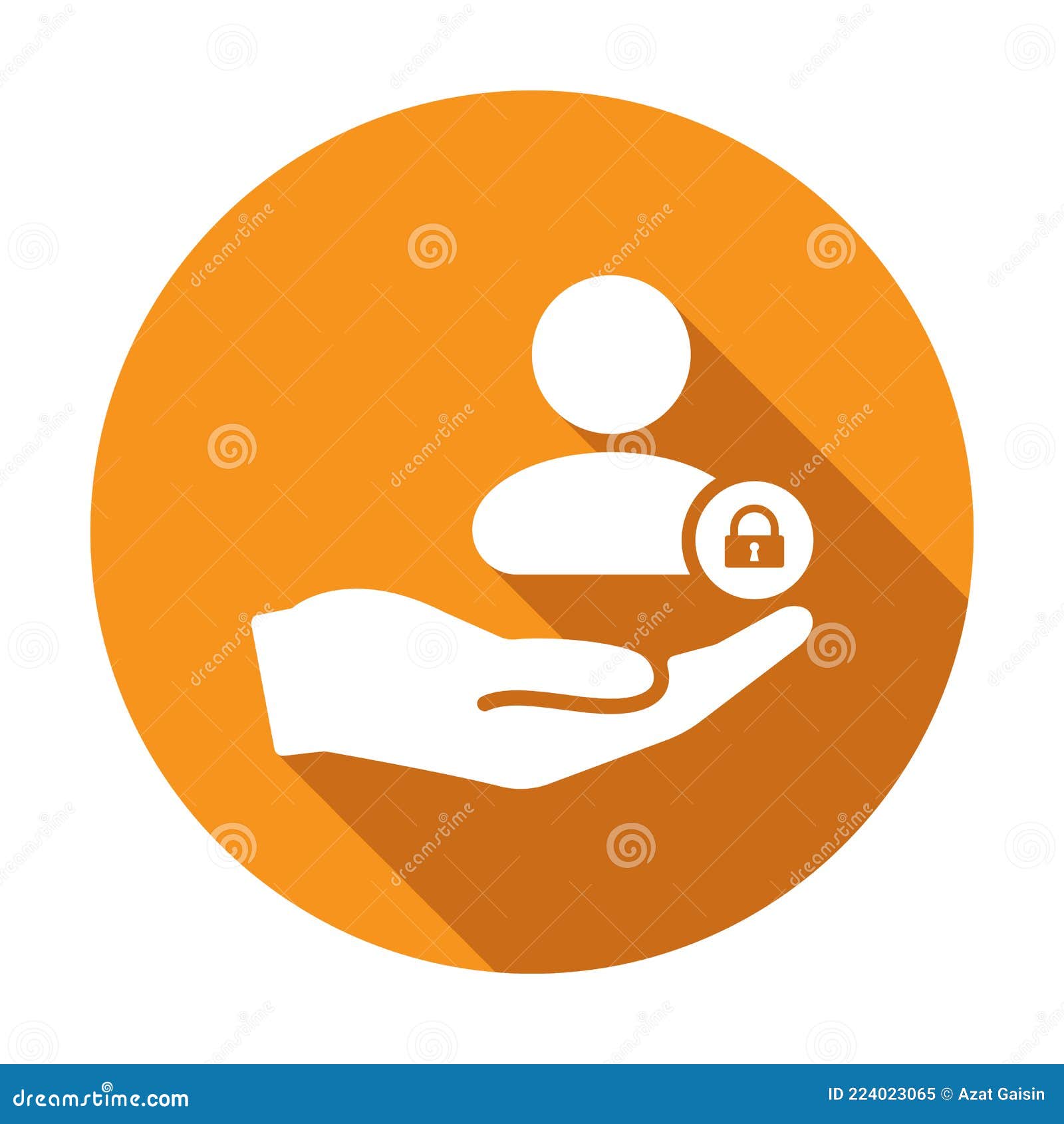 Customer Icon with Padlock Sign. Customer Icon and Security, Protection ...