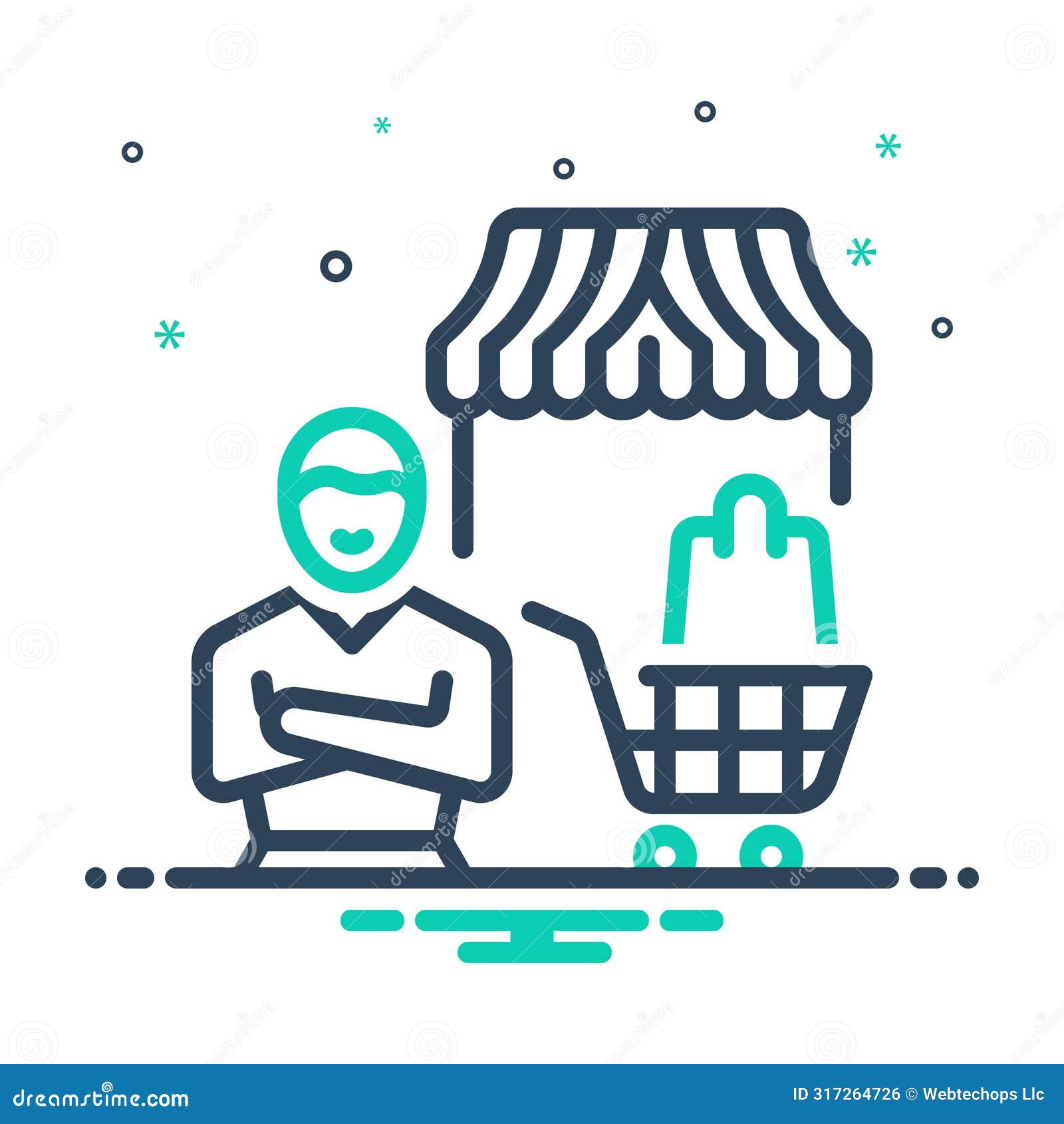 Customer Purchaser Icon Of 3 Types Color, Black And White, Outline ...